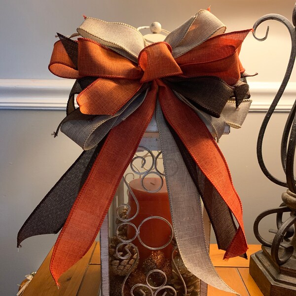 Fall Wreath Bow. Rustic Fall Decor. Bows for Wreaths. Rustic Fall Bows ...