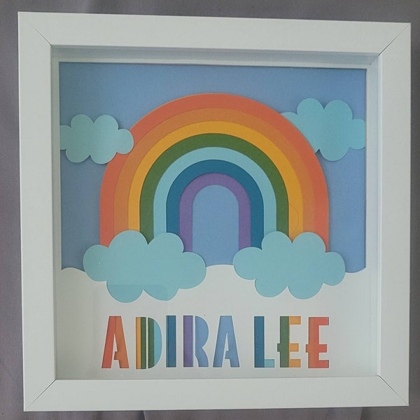3D Custom Name Shadow Box, Rainbow Svg, Files for Cricut and Silhouette ...