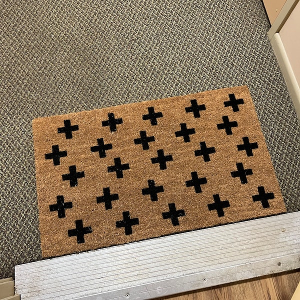 Swiss Cross Modern Doormat / Custom Doormat / Housewarming Doormat ...