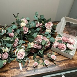 Vintage Mauve & Ivory Cottage Rose Sola Flower Bridal Cluster - Etsy