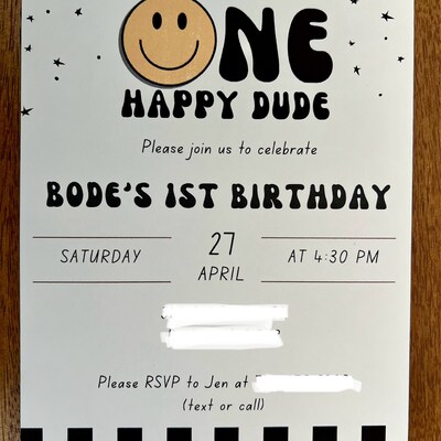 One Happy Dude First Year Photo Poster, One Happy Year Sign First ...