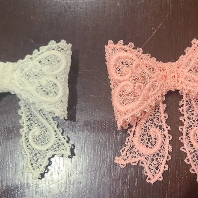 FSL Bow With Hearts 3D Machine Embroidery Design. Free Standing Lace ...