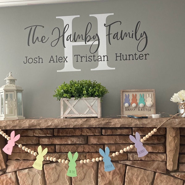 Last Name Wall Decal- Custom Last Name Decal - Custom Family Decal ...