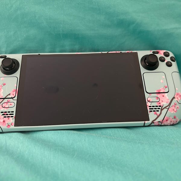 Cute Strawberry Steam Deck Skin, Pastel Pink Aesthetic Flowers Floral ...