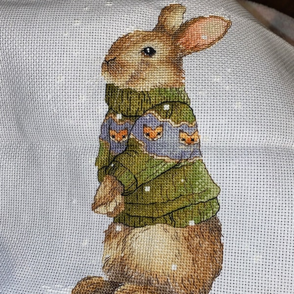 Rabbit Cross Stitch Pattern PDF Instant Download | Animal Cross Stitch ...