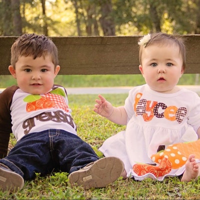 Fall Sibling Outfit Brother Sister Matching Outfits for Fall, Pumpkin ...