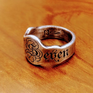 Word Ring, Initial Ring, Name Ring, Mens Ring, Vintage Ring, Silver ...