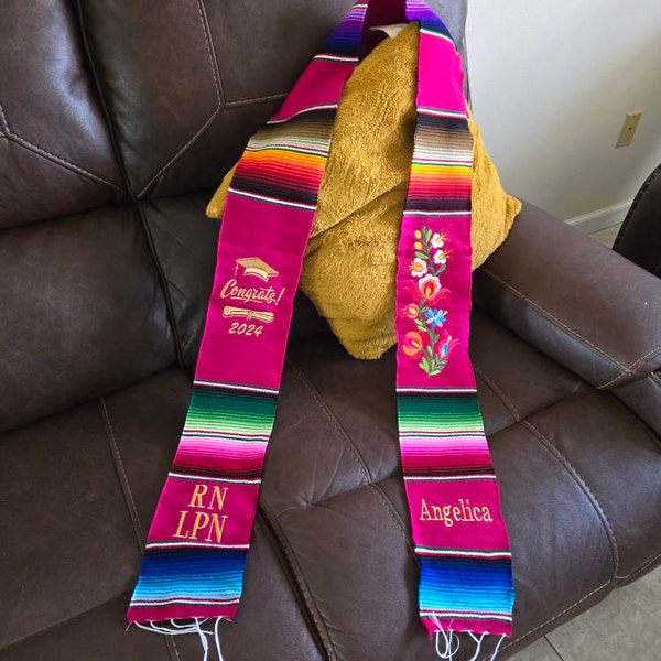 Floral Embroidered Serape Graduation Stole - Etsy