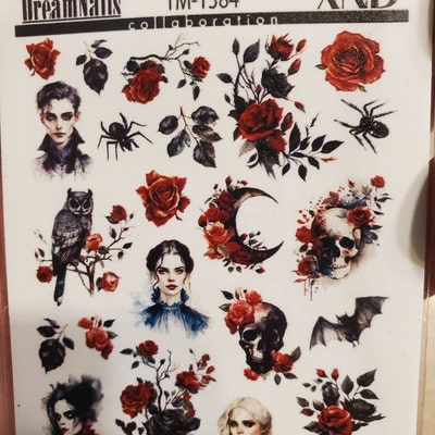 Nail Decal 2D/ Floral & Plants/ Purple/fig/ Flowes/ Eucalyptus/nail ...