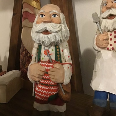 Carving Blanks, Rough Out, Sleepy Santa Rough Out With Color Picture ...