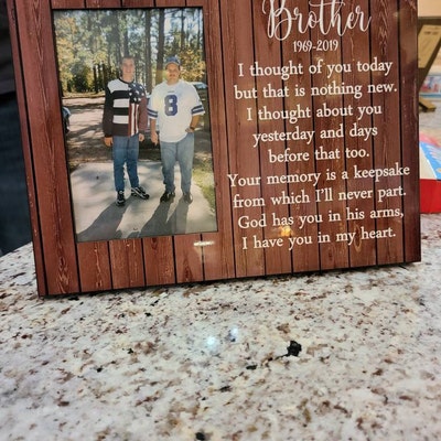 Loss of Brother Gift / Brothers Memorial Picture Frame / Sympathy Gift ...