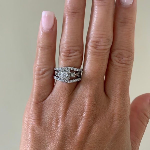 Diamond Band Enhancer Ring, White Gold Over Guard Band, Anniversary ...