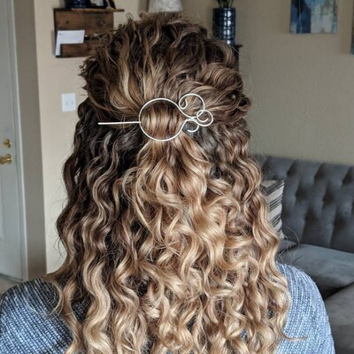 Dome Hair Fork 5 Hair Pin Metal Hair Jewelry Minimalist Hair Pin Brass ...