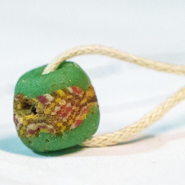 String of 10 Antique Eye Beads and Gold Foil Bead - Etsy