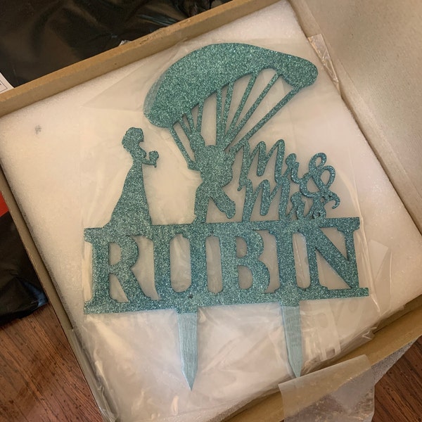 Skydiver Cake Topper,fall in Love Skydivers Cake Topper,skydiver ...