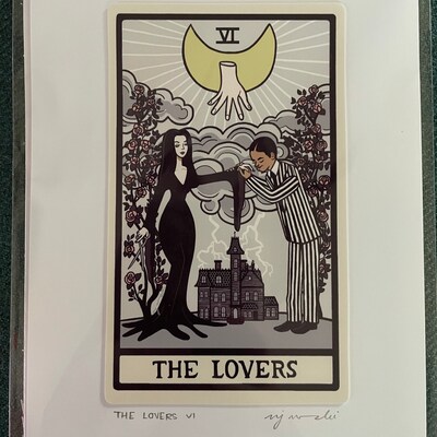 The Lovers VI Tarot Card Art Hand-cut Art Card Mounted on - Etsy