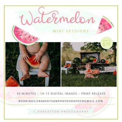 Watermelon Mini Session Template Watermelon Mini Sessions - Etsy