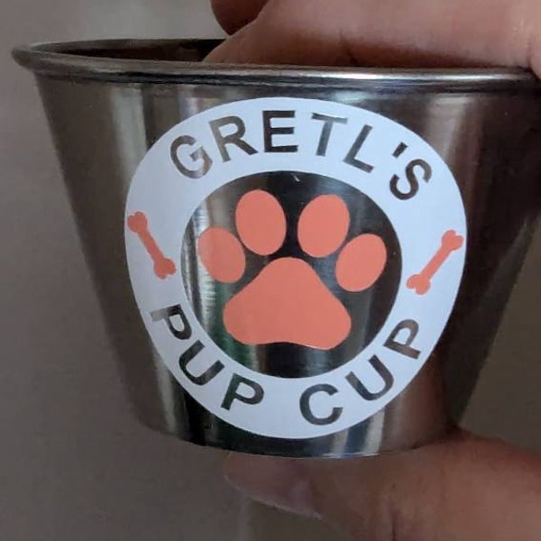 Mini Pup Cup, Pup Cup, Personalized Pup Cup, Reusable Stainless Pup Cup ...
