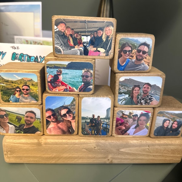 Stacking Photo Blocks Set - Photo Gift, Wooden Photo Block - Etsy