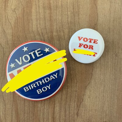 VOTE Custom Campaign Buttons 1.25 or 2.25 Pinback Buttons Personalized ...