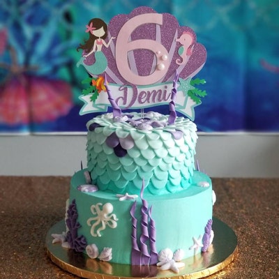 Mermaid Cake Topper, Mermaid Party Decorations, Under the Sea Cake ...