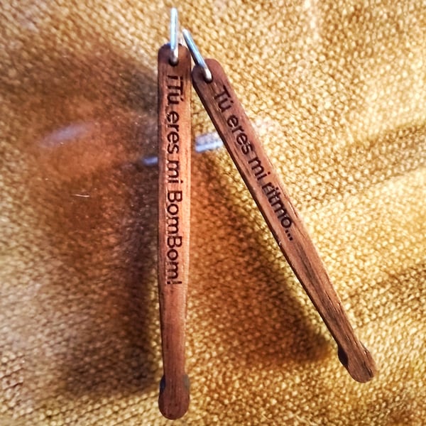 Personalized Drumstick Keychain Walnut / Personalized Drum Keychain ...