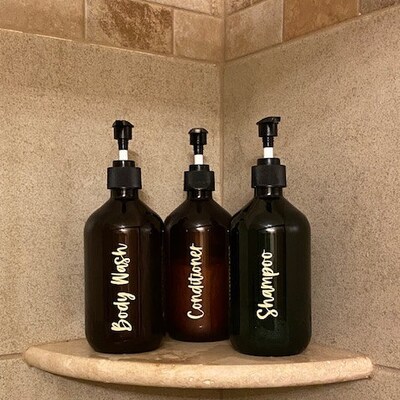 Shampoo Conditioner Body Wash Stickers Personalized Shampoo Labels ...