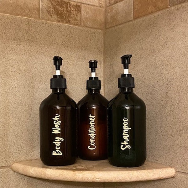 Shampoo Conditioner Body Wash Stickers | Personalized Shampoo Labels ...