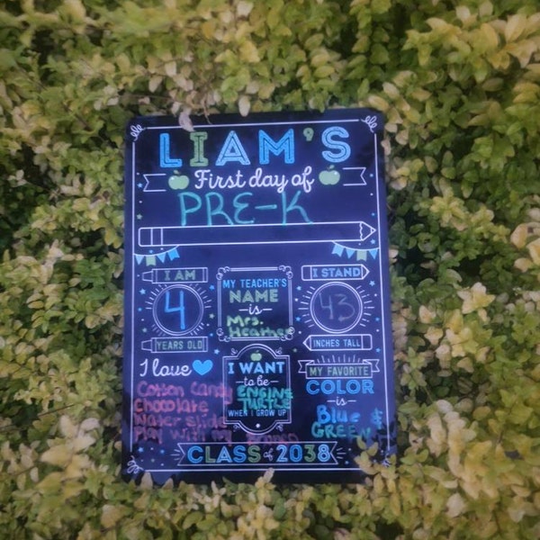 First Day of School Sign Reusable Personalized 1st Day of School Dry ...