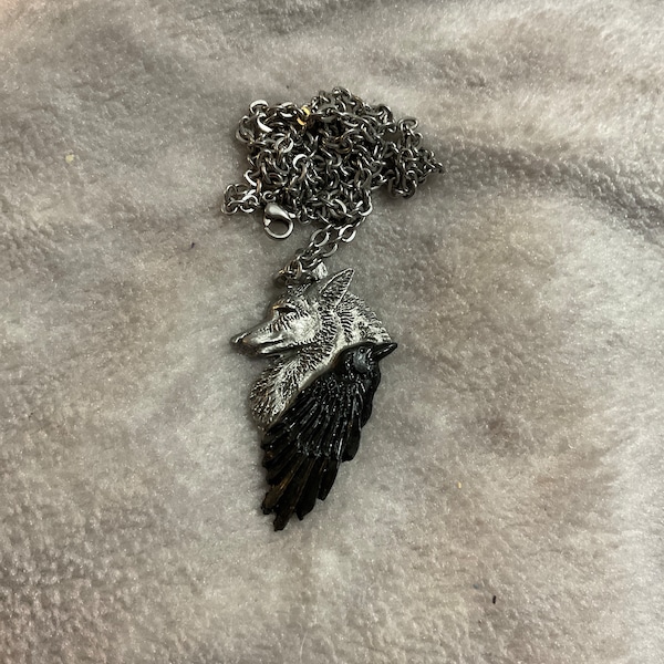 Ravenwolf.....hand Carved in Fine Pewter Black Raven - Etsy