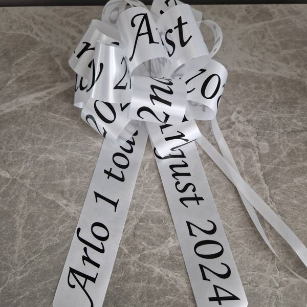 Personalised Wedding Car Bow | Personalised Handmade Car Bonnet Bows ...