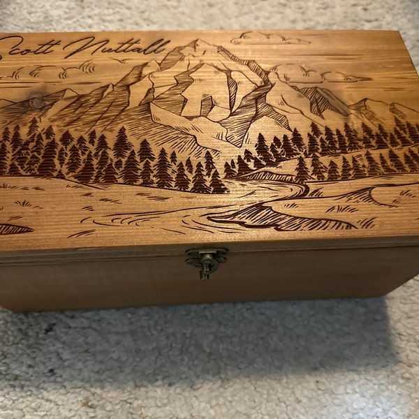 Personalized Cedar Custom Keepsake Box – Engraved Wooden Memory Box ...