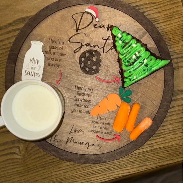 Santa Tray, Cookie Plate, Christmas Eve, Milk and Cookies, Carrots ...
