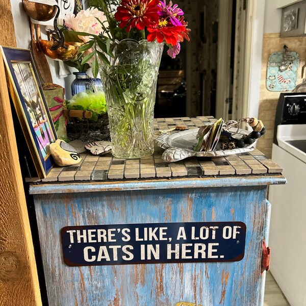 There's Like a Lot of Cats in Here Funny Cat Sign - Catio Sign - Cat ...