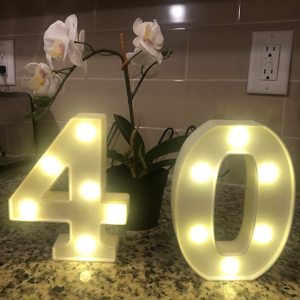 6" Light up Marquee Battery Operated Numbers Birthday Light up Numbers ...
