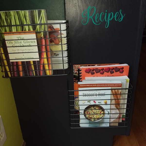 Recipes Label Fancy Font | Custom Color Vinyl Decal Sticker for Box ...