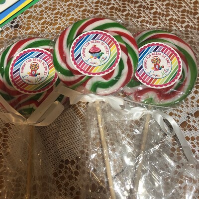 Sweet Shoppe Birthday Stickers, Thank You Favor Stickers, 1st Birthday ...