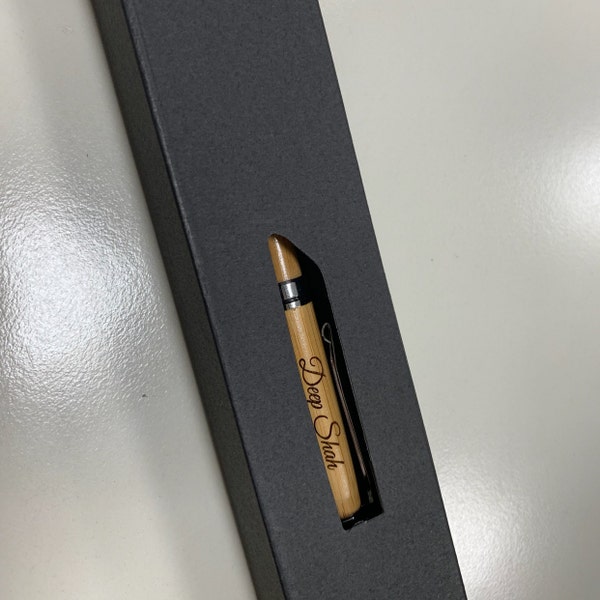 Personalised Custom Bamboo Eco Pen + Gift Box | Design A Truly Unique ...