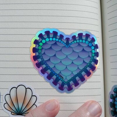 Smaller Sized Semicolon Sticker, Seashell Semicolon Sticker, Ocean Wave ...