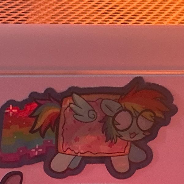 MLP G4 Rainbow Dash Nyan Cat Vinyl Holographic Sticker (3”) - Etsy