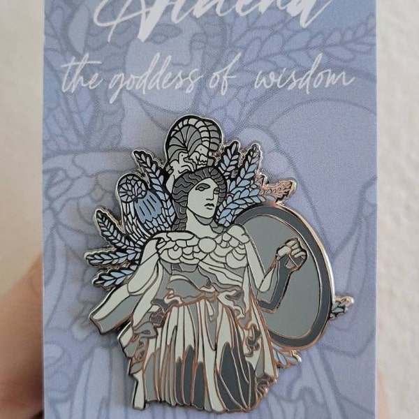 Athena Silver Enamel Pin! Greek God Enamel Pin - Etsy