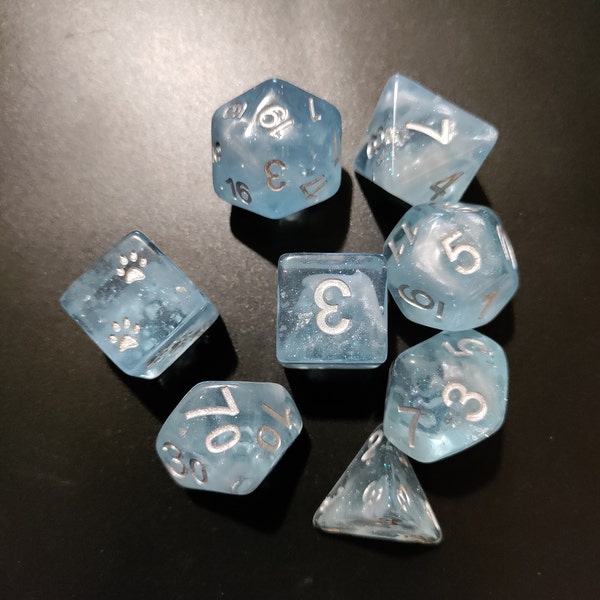 Glacial Ice TTRPG Dice Set, Polyhedral Dice, D&D Dice, Dungeons and ...