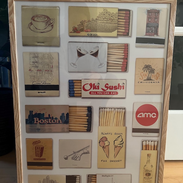 VINTAGE MATCHBOX PRINT, Trendy Matches Poster, Retro Matchbook, Funky ...