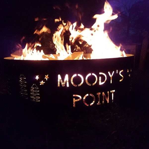 Personalized Retro Camper Fire Pit Ring, 12" Tall, Heavy Duty, Camping ...