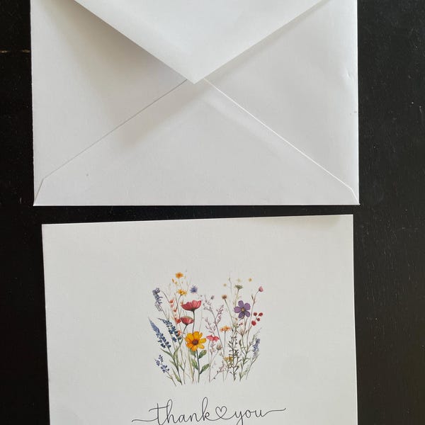 Wildflower Thank You Cards | Wildflower Gift Thank You Cards ...