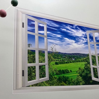 VWAQ Vinyl Nature Window Wall Decal Landscape Scenic Mural Wall Decor ...