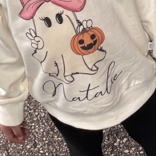 Personalized Girls Halloween Shirt - Girls Ghost Name Toddler Shirt ...