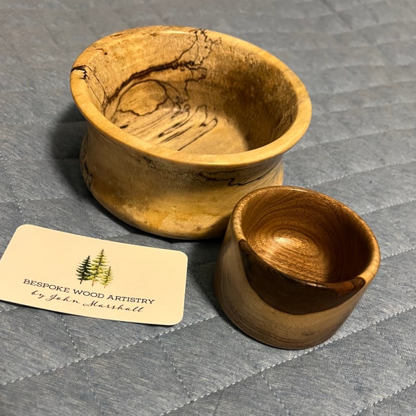 Bespoke Wood Artistry Custom Lathe Turned Solid Walnut Wood Bowl With ...