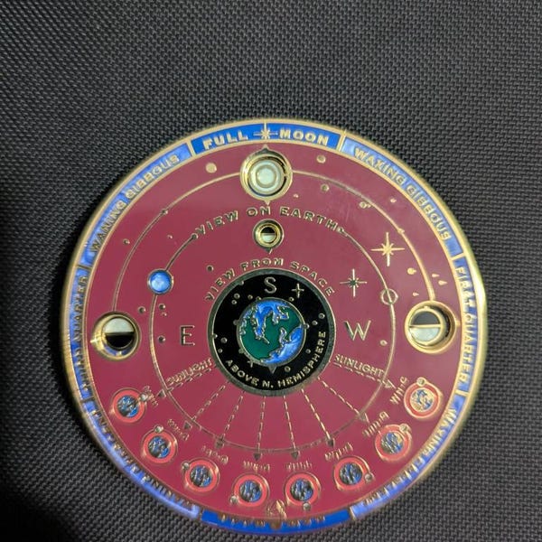 Lunar Phases Dial Pin - Moon Phases Chart Spinner / Spinning Pin ...