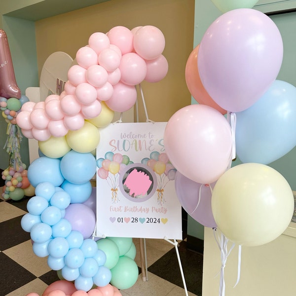 Chalkboard 1st Birthday Sign Pastel First Birthday Milestone Board With ...